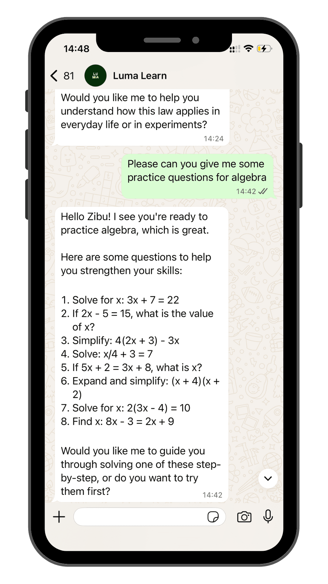 Luma Learn - Free 24/7 WhatsApp Tutor for South African Students