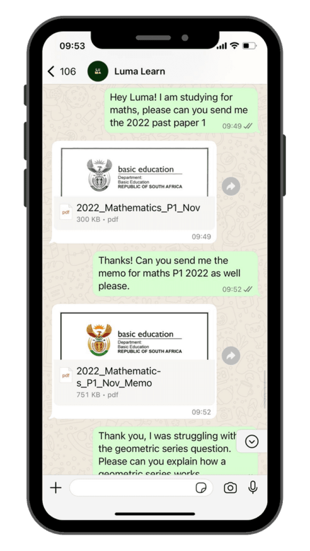 Luma Learn - Free 24/7 WhatsApp Tutor for South African Students